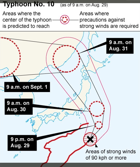 Typhoon No. 10 barrels toward Kanto and Tohoku, Fukushima Daiichi ...
